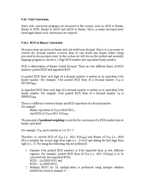 code conversion download free pdf binary coded decimal subroutine