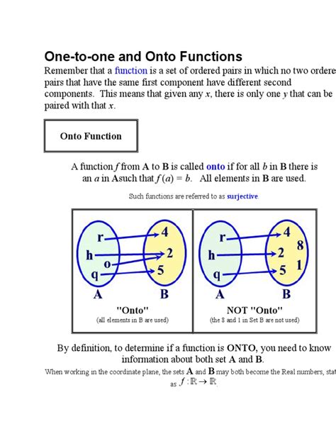 one to one and onto functions function