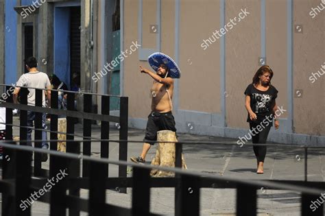 Naked Man Wears Charro Hat Sings Editorial Stock Photo Stock Image