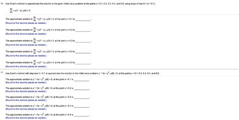 solved 16 use euler s method to approximate the solution to