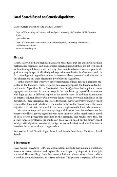 pdf local search based on genetic algorithms