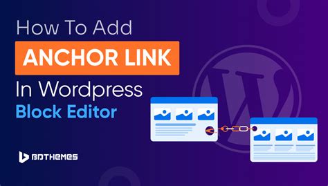how to add anchor links in wordpress block editor guide