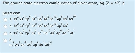 Silver Electron Configuration