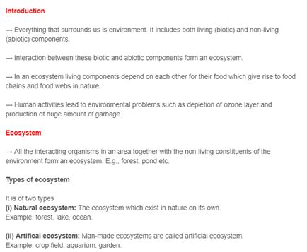 CBSE Class 10 Chapter 15 Revision Notes Science Our Environment
