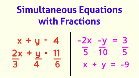 simultaneous equations with fractions for igcse cambridge and edexcel mathematics youtube