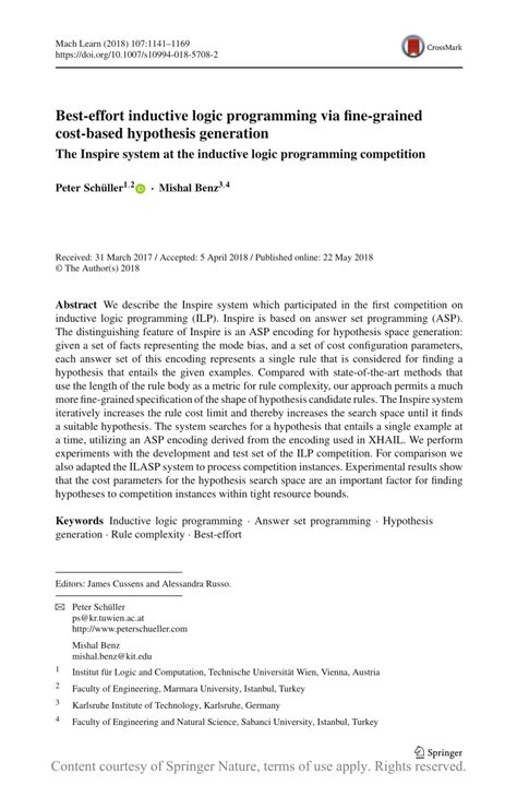 best effort inductive logic programming via fine grained cost based hypothesis generation the
