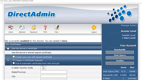 how to install an ssl certificate in directadmin youtube