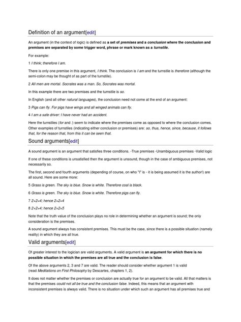 definition of an argument pdf argument logical consequence
