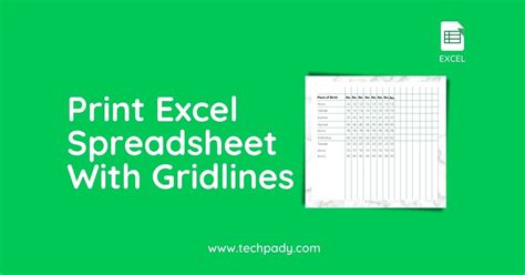 How To Print Excel Spreadsheet With Lines Gridlines Techpady