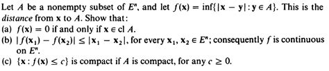 solved let a be a nonempty subset of en and let f x