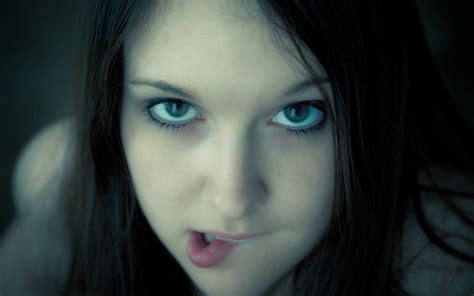 556534 1920x1080 Biting Lip Blue Hair Long Hair Artwork Drawing Black Background Fantasy Girl