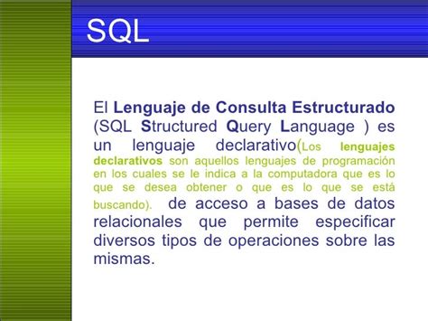 introduccion al lenguaje sql sql base de datos relacional images