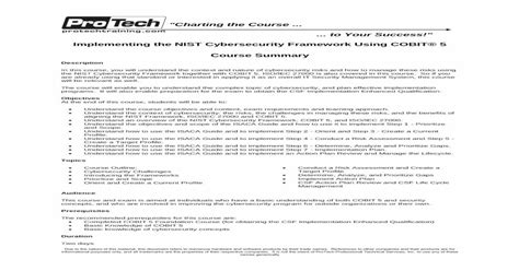implementing the nist cybersecurity framework using cobit® 5 pdf · implementing the nist