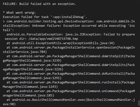 node js error app install debug failed while react native run android stack overflow