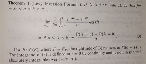 solved theorem 1 lévy inversion formula if x is a r v