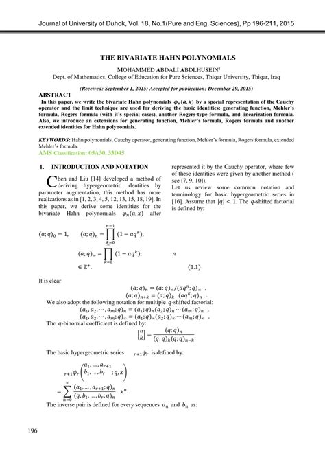 pdf the bivariate hahn polynomials