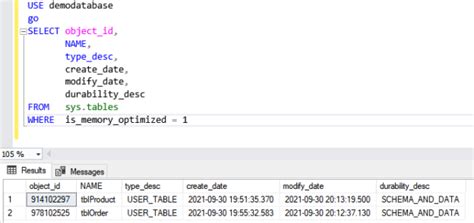 migrate tables with a foreign key to memory optimized tables of sql database