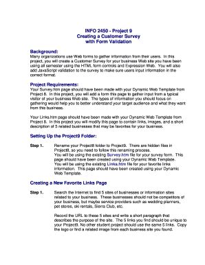 Fillable Online Cseftp Tc Uvu INFO 2450 Project 9 Creating A Customer