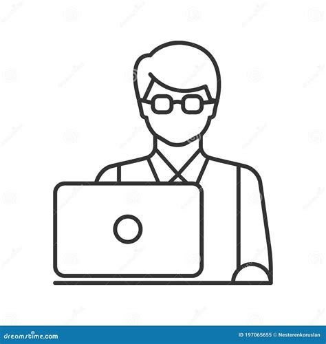 Programmer Linear Icon Stock Vector Illustration Of Employment 197065655