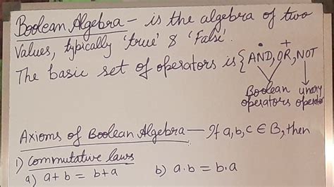 l 21 concept axioms and theorems of boolean algebra mca 1st sem discrete mathematics youtube