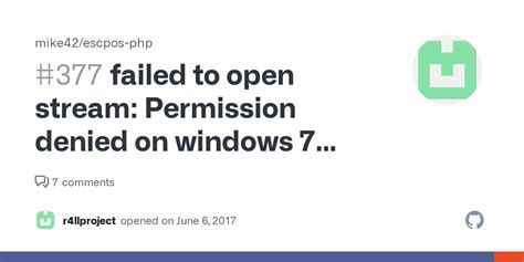 Failed To Open Stream Permission Denied On Windows 7 Client Issue
