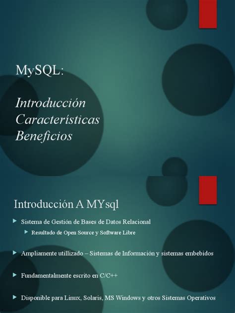 presentacion mysql y sql pdf mi sql sql