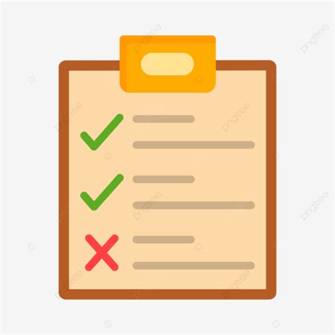 Checklist Flat Icon Vector Checklist Checkmark Clipboard PNG And