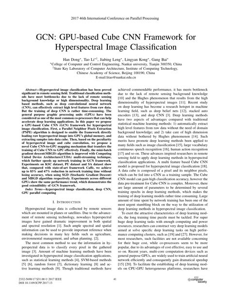 pdf gcn gpu based cube cnn framework for hyperspectral image classification