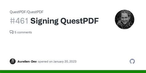 signing questpdf · issue 461 · questpdf questpdf · github