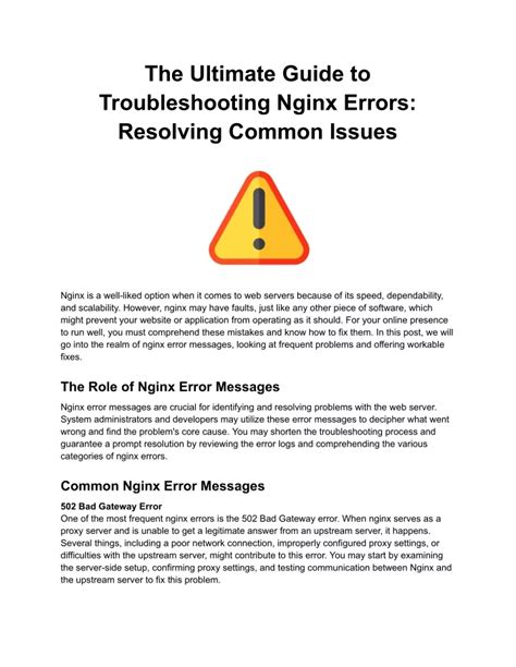 Ppt The Ultimate Guide To Troubleshooting Nginx Errors Resolving