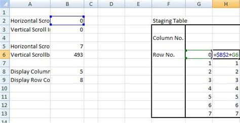 ms excel vba pacesetter create a scrolling table in excel no vba