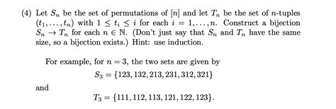 solved 4 let sn be the set of permutations of [n] and let