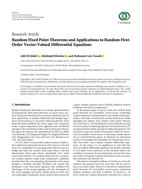 pdf random fixed point theorems and applications to random first order vector valued