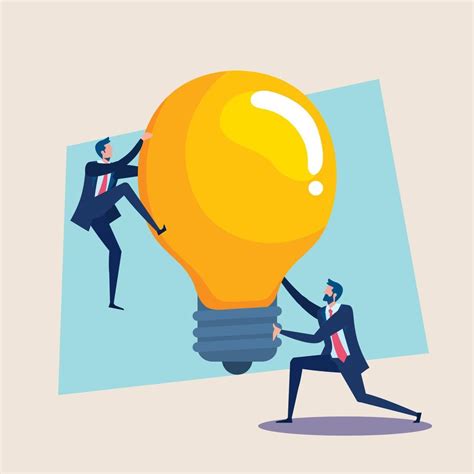 Businessmen With Bulb Light 10351102 Vector Art At Vecteezy