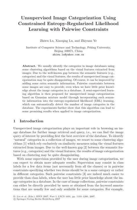 pdf unsupervised image categorization using constrained entropy regularized likelihood