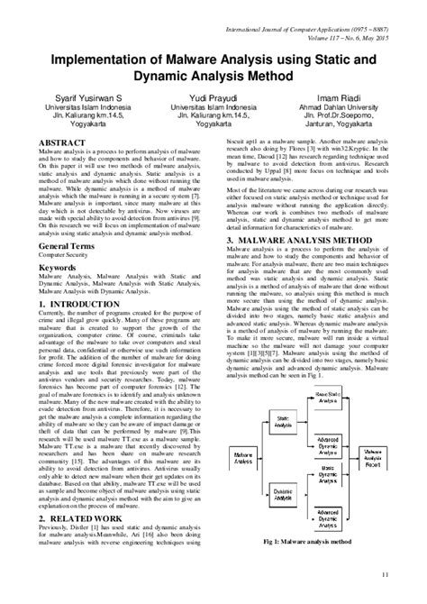 implementation of malware analysis using static and dynamic analysis method yudi prayudi
