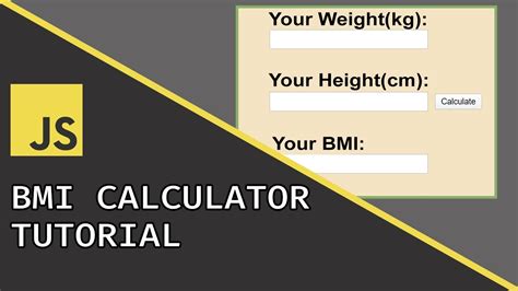 BMI Calculator Javascript Beginner Project Tutorial YouTube