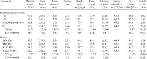 effect of planting geometry and varieties on growth yield attributing download scientific