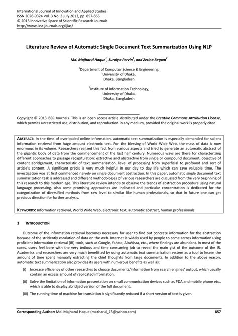 pdf literature review of automatic single document text summarization using nlp