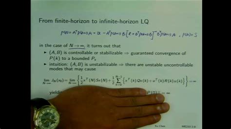 infinite horizon discrete time lq optimal control youtube