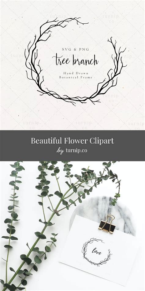 Tree Branch Wreath SVG Png Vector Graphic Vine Wreath Frame Etsy