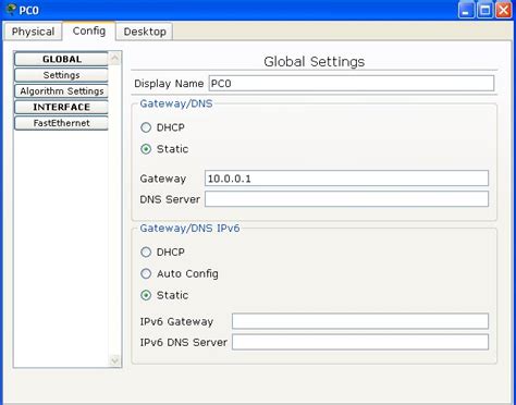 how to configure ip address on pc in packet tracer router switch configuration using packet