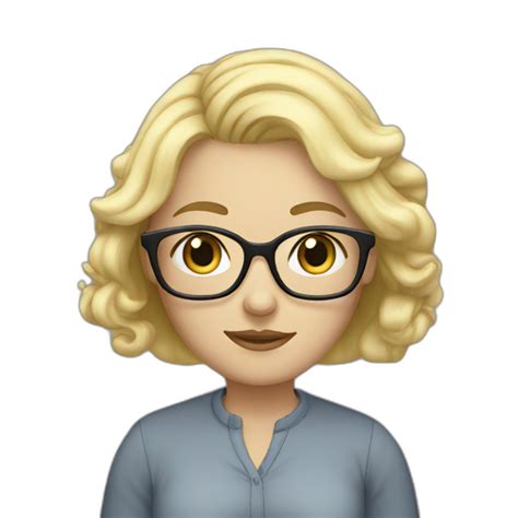 Blond Woman Short Hair Blue Eyes Ai Emoji Generator