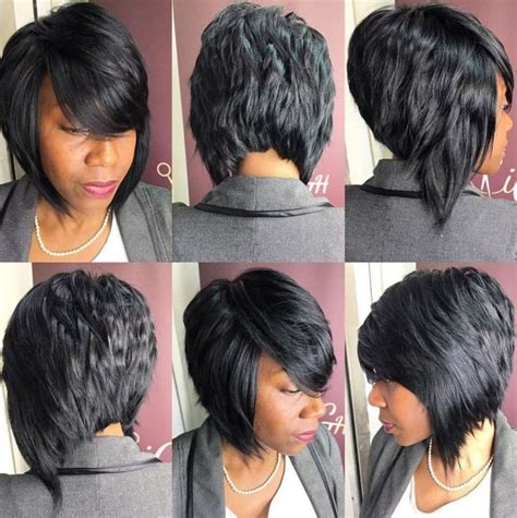 60 Showiest Bob Haircuts For Black Women Angled Bob Hairstyles Bob Hairstyles Short Bob