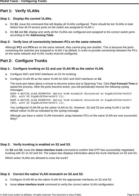 6 2 2 4 Packet Tracer Configuring Trunks Instructions