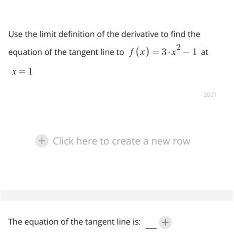 solved use the limit definition of the derivative to find