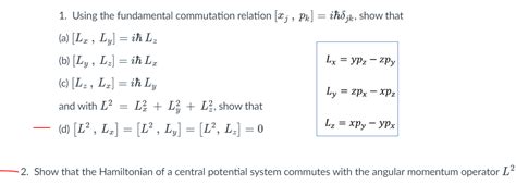 solved 1 using the fundamental commutation relation [x