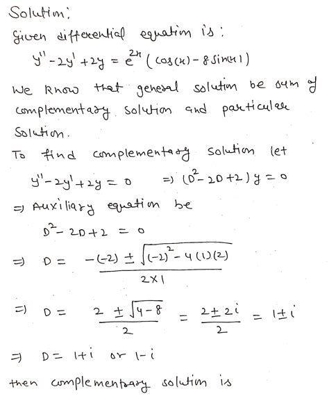 [solved] solve the given differential equation by undetermined coefficients course hero