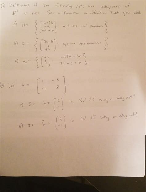 solved o determine if 3 or not the following sets are