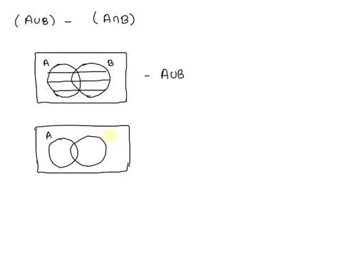 solved which of the following describes a ∪ b a ∩ b in the venn diagram shown above